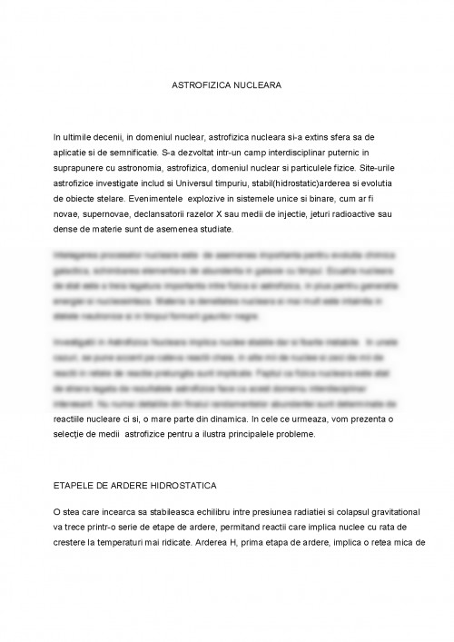 Referat: Astrofizică nucleară (#414244)