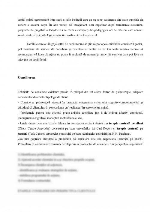 Referat: Plan de Consiliere pentru Familiile cu Copii cu CES (#414686)