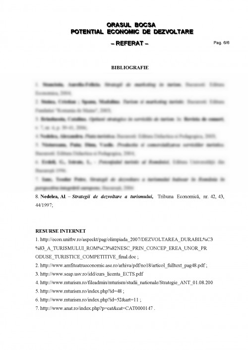 Referat: Orașul Bocșa - potențial economic de dezvoltare (#414965)