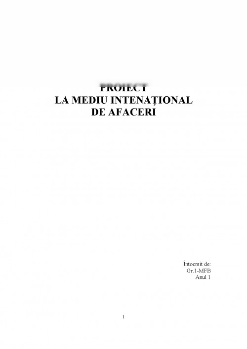 Referat: Proiect la mediu internațional de afaceri - Franța (#415665)