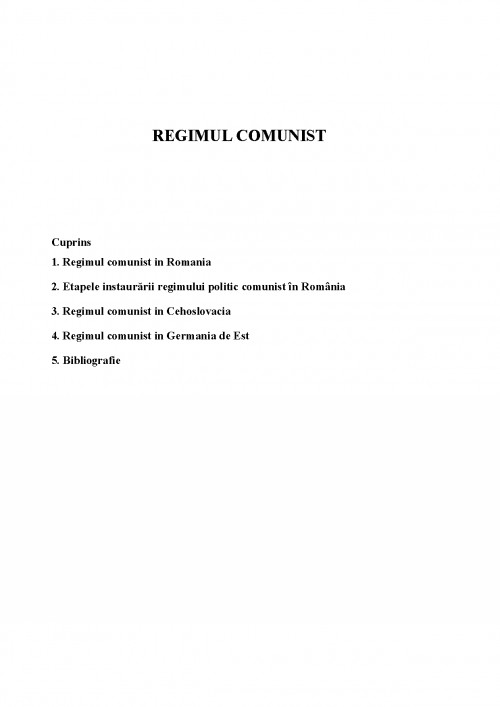 Referat: Regimul Comunist (#416901)