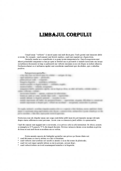 Referat: Limbajul Corpului (#417109)