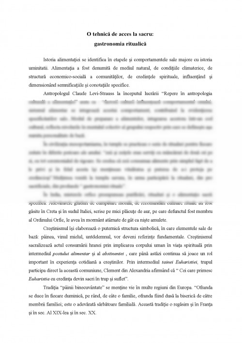 Referat: Mâncare între ritual și simbol (#420242)