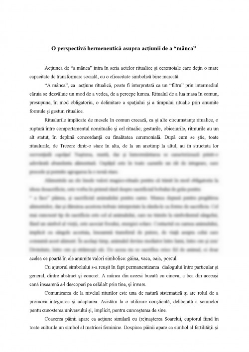 Referat: Mâncare între ritual și simbol (#420242)