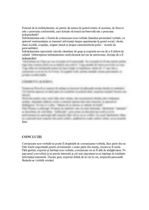 Referat: Comunicarea Non-Verbala (#421256)