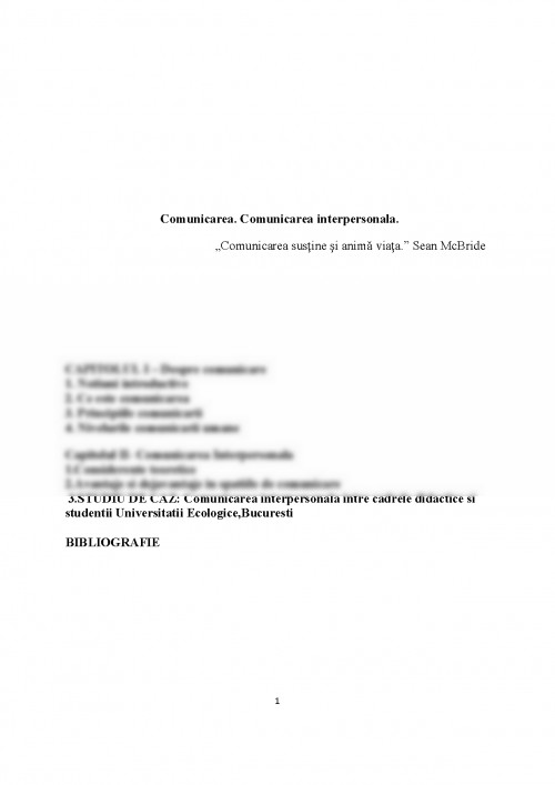 Referat: Comunicarea interpersonală (#421735)