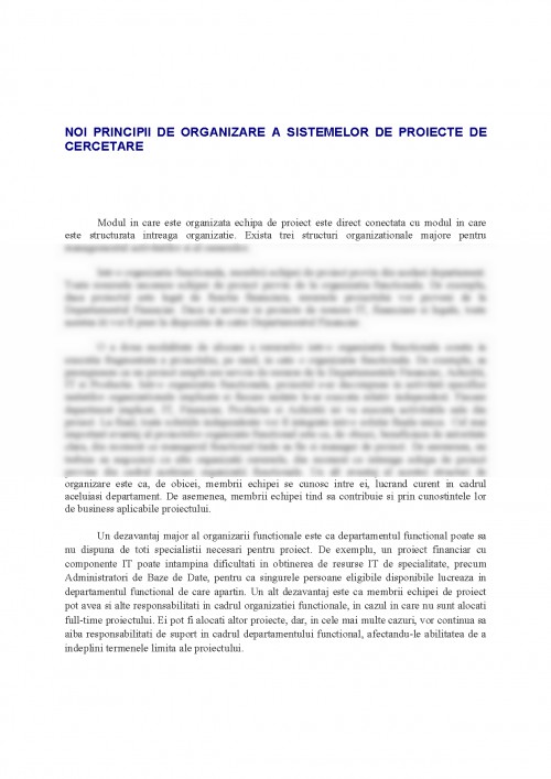 Referat: Noi Principii de Organizare a Sistemelor de Proiecte de ...