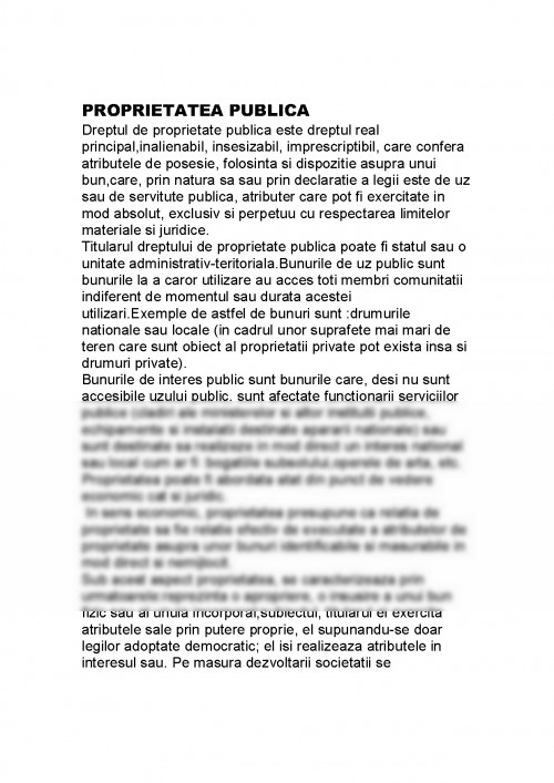 Referat: Proprietatea publică și proprietatea privată (#422997)
