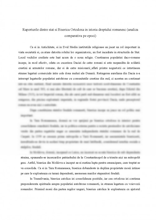 Referat: Raporturile dintre stat și Biserica Ortodoxă în istoria ...