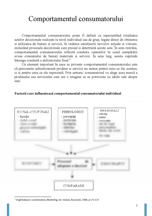 Referat: Comportamentul consumatorului (#423549)