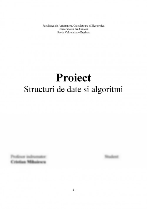 Curs Structuri De Date și Algoritmi Managementul Unui Magazin De