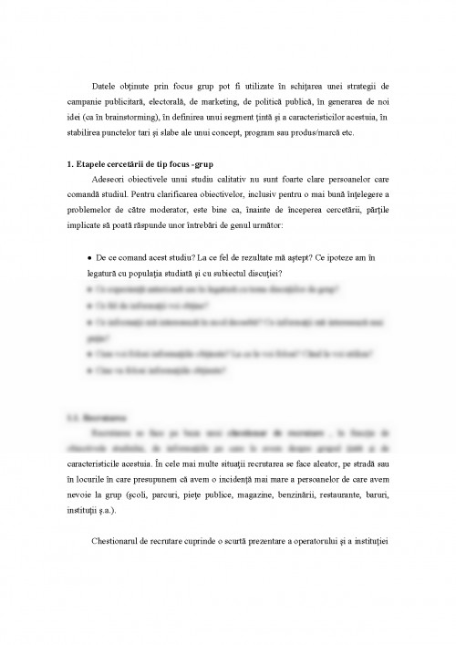 Referat: Cercetarea de Tip Focus-Grup (#423838)