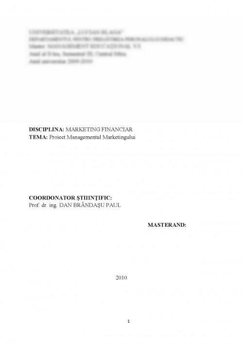 Referat: Managementul Marketingului (#423900)