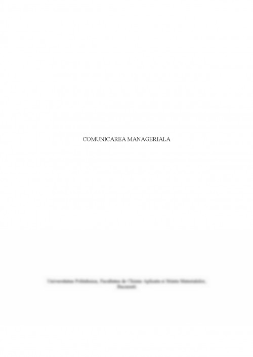 Referat: Comunicarea managerială (#424367)