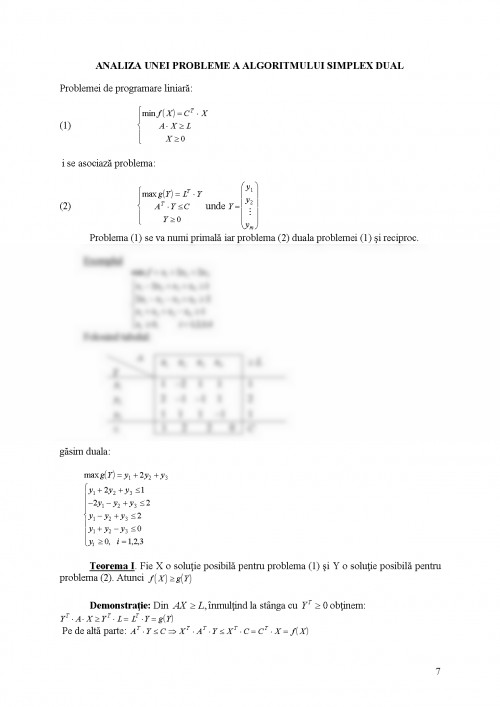 Referat: Algoritmul Simplex Dual (#424656)