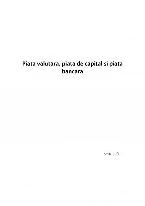 Referat: Piața valutară. piața bancară. piața de capital (#424811)