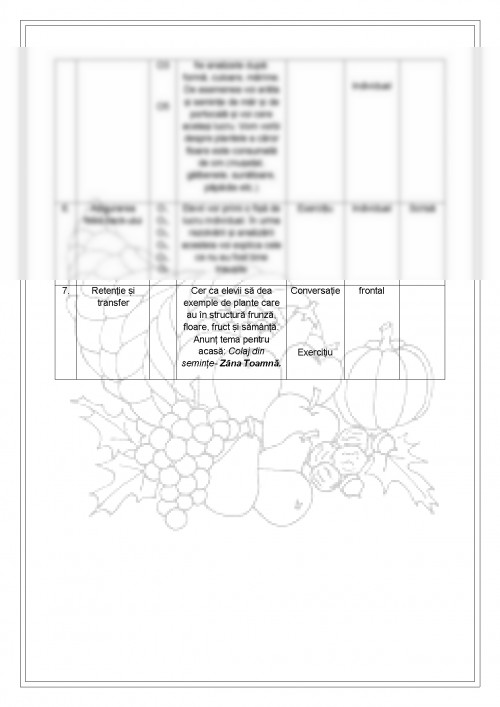 Referat: Floarea, fructul și sămânța - proiect de lecție (#426136)