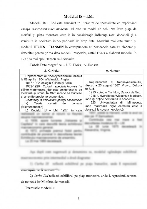 Referat: Modelul IS-LM (#428172)