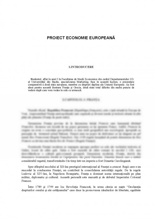 Referat: Comparație a două state europene - Franța vs Grecia (#430825)