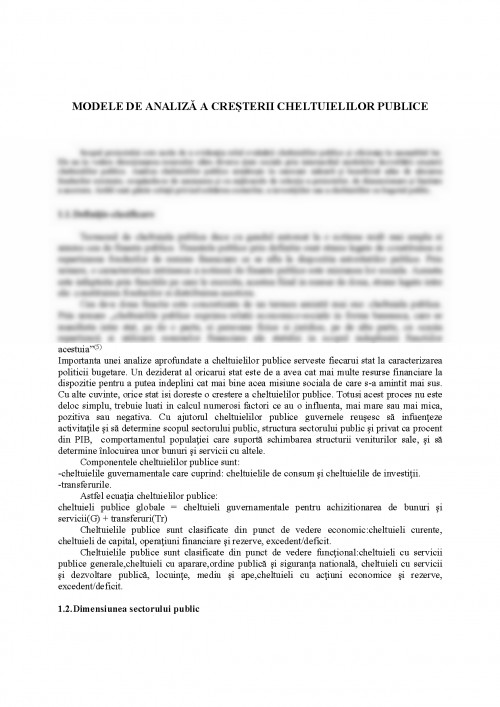 Referat: Modele de Analiză a Creșterii Cheltuielilor Publice (#431334)