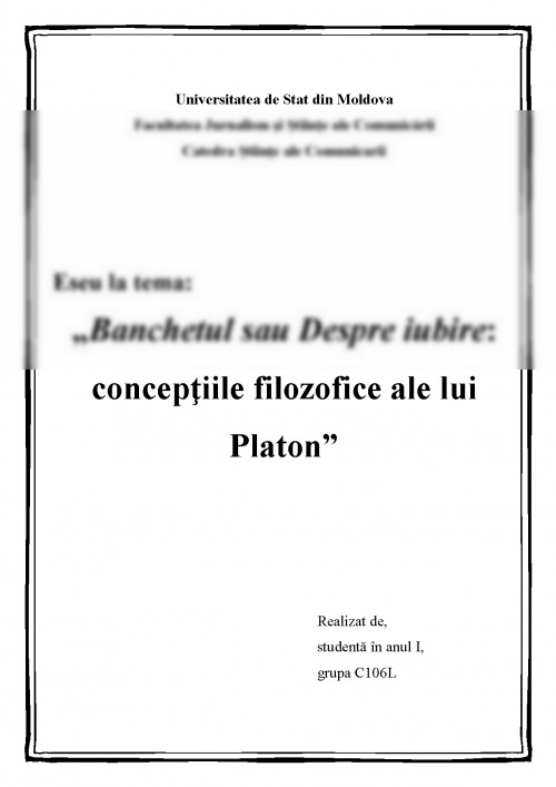 Referat: Banchetul de Platon (#431858)