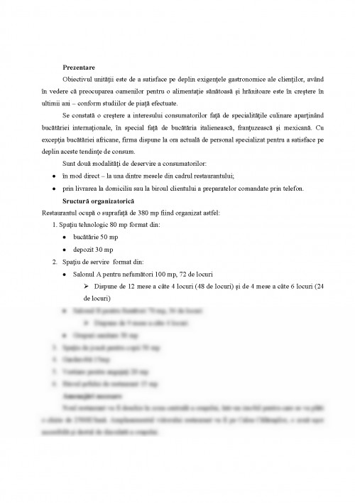 Referat: Organizarea unui Restaurant cu Specific Românesc și ...