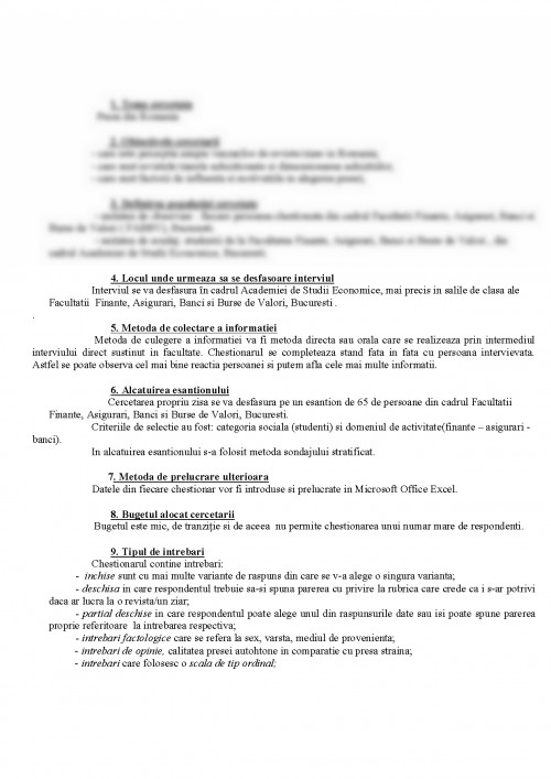 Referat: Chestionar presa din România (#433147)