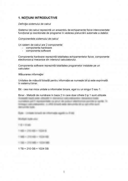 Referat: Structura hardware și software a unui calculator (#433309)