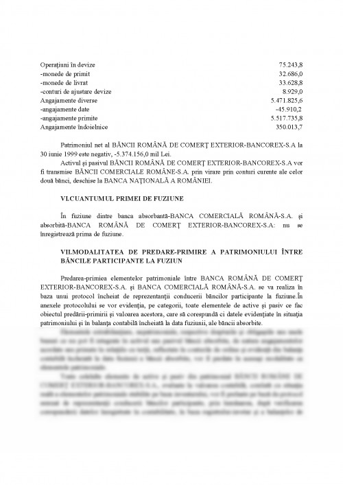 Referat: Fuziunea prin absorbție dintre Bancorex și BCR (#433435)