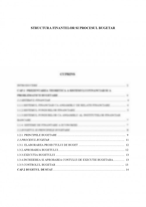 Referat: Structura finanțelor și procesul bugetar (#434149)