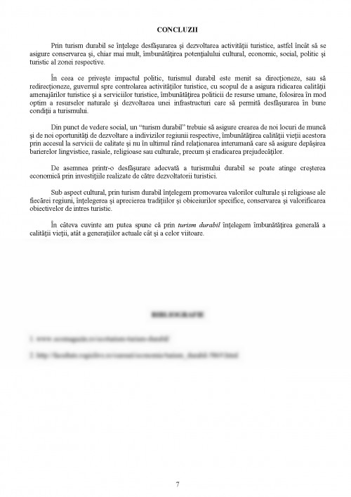 Referat: Turismul Durabil (#434402)