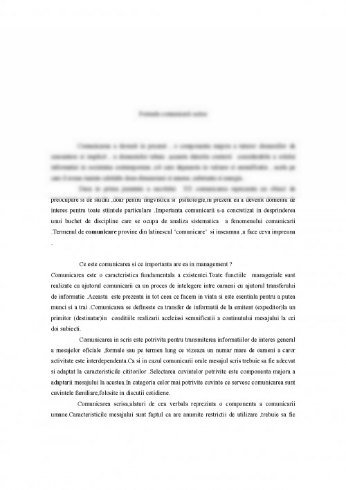Referat: Formele comunicării scrise (#435107)