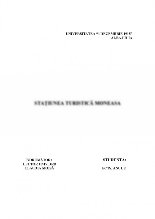 Referat: Stațiunea Turistică Moneasa (#435366)
