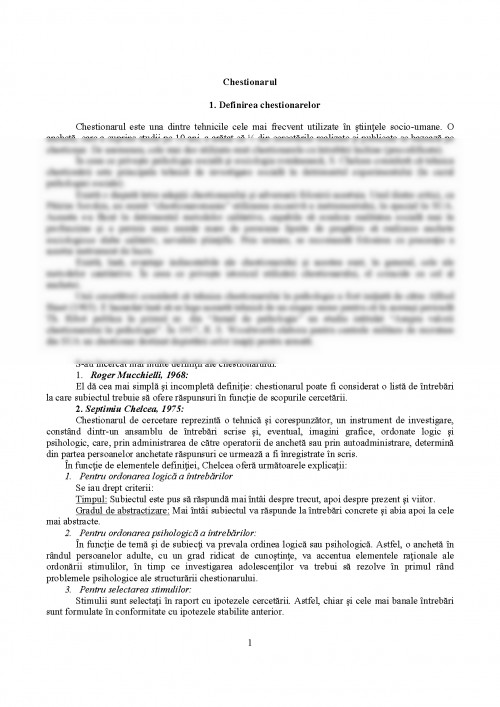 Curs: Chestionarul (#435869)