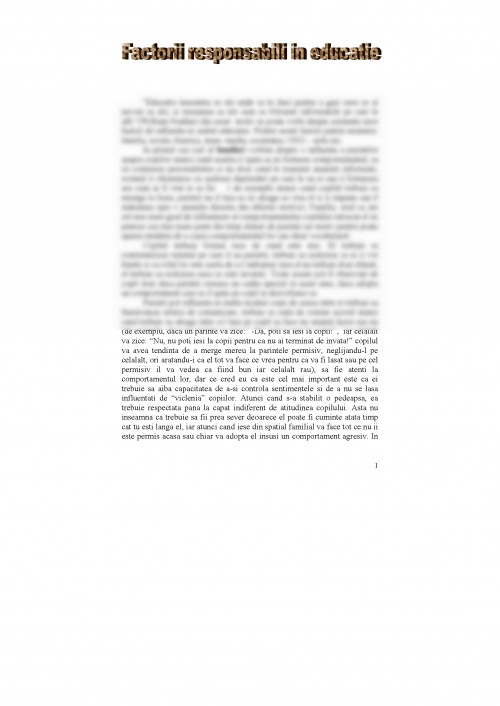 Referat: Factori de influență ai educației (#438383)