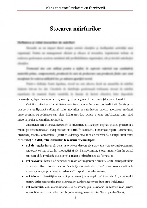 Referat: Stocarea Mărfurilor (#438660)