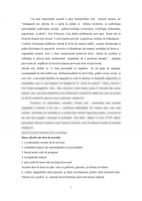 Referat: Stresul la Locul de Munca (#438807)