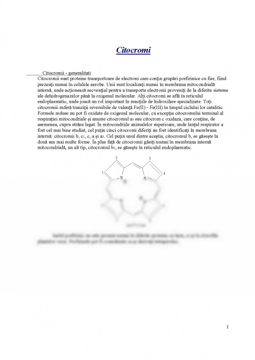 Referat: Citocromii (#439240)