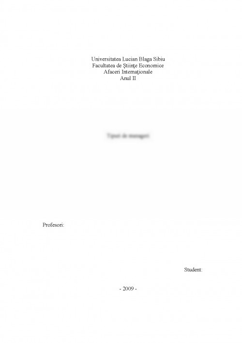 Referat: Tipuri de manageri (#439358)