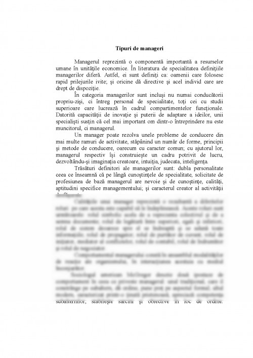 Referat: Tipuri de manageri (#439358)