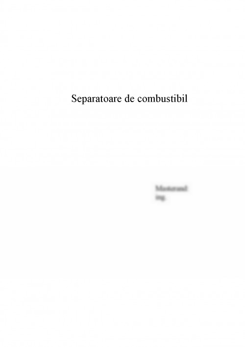 Referat: Separatoare de Combustibil (#439614)