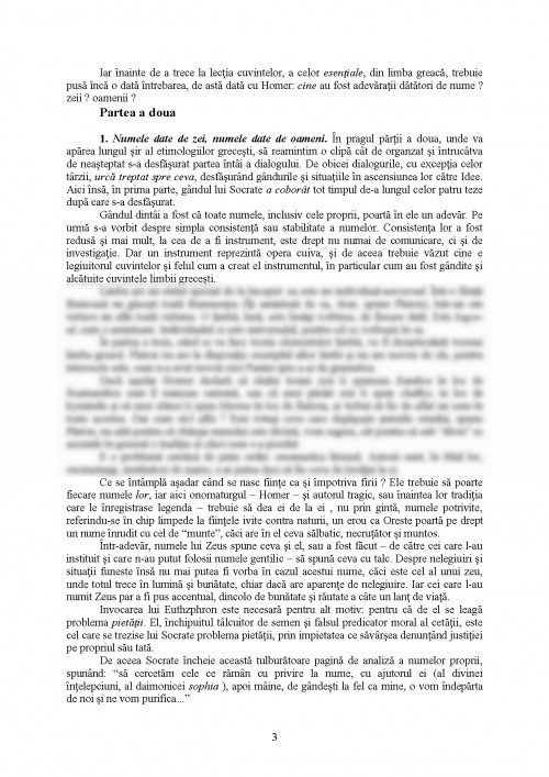 Referat: Dialogurile lui Platon Cratylos (#440377)