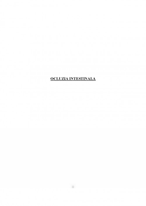 Referat: Ocluzia intestinală (#441018)