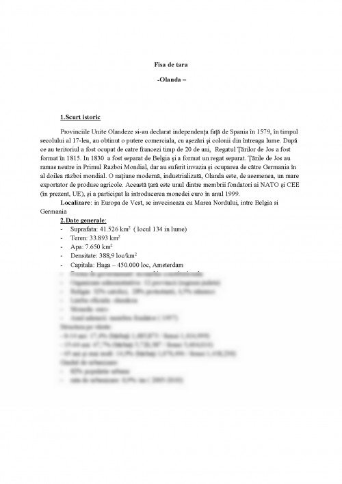 Referat: Fișă de țară - Olanda (#441219)