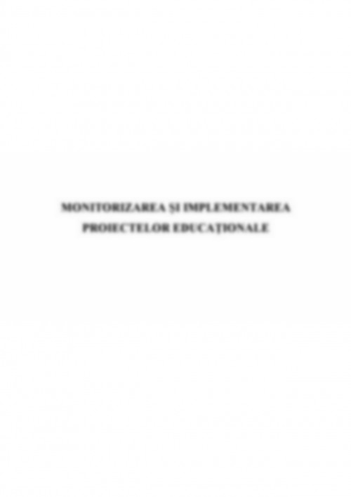 Referat: Monitorizarea și Implementarea Proiectelor Educaționale (#441854)