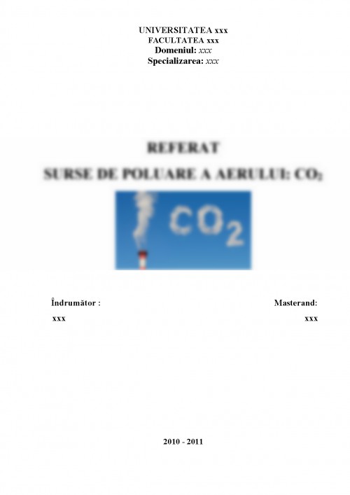 Referat: Surse de Poluare a Aerului - CO2 (#442671)
