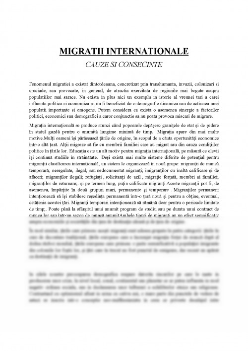 Referat: Migrații internaționale (#442865)