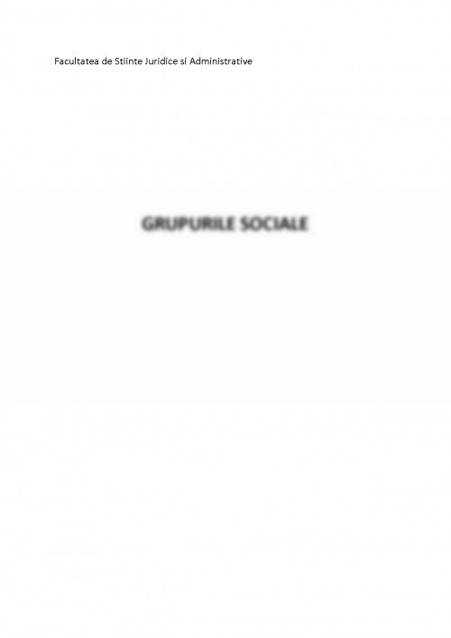 Referat: Grupurile Sociale (#444271)