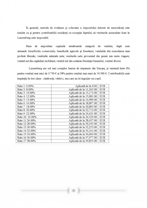 Referat: Studiu comparativ privind impozitarea veniturilor persoanelor fizice în cadrul statelor ...