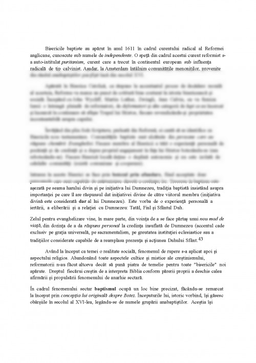 Referat: Bisericile Baptiste (#447307)